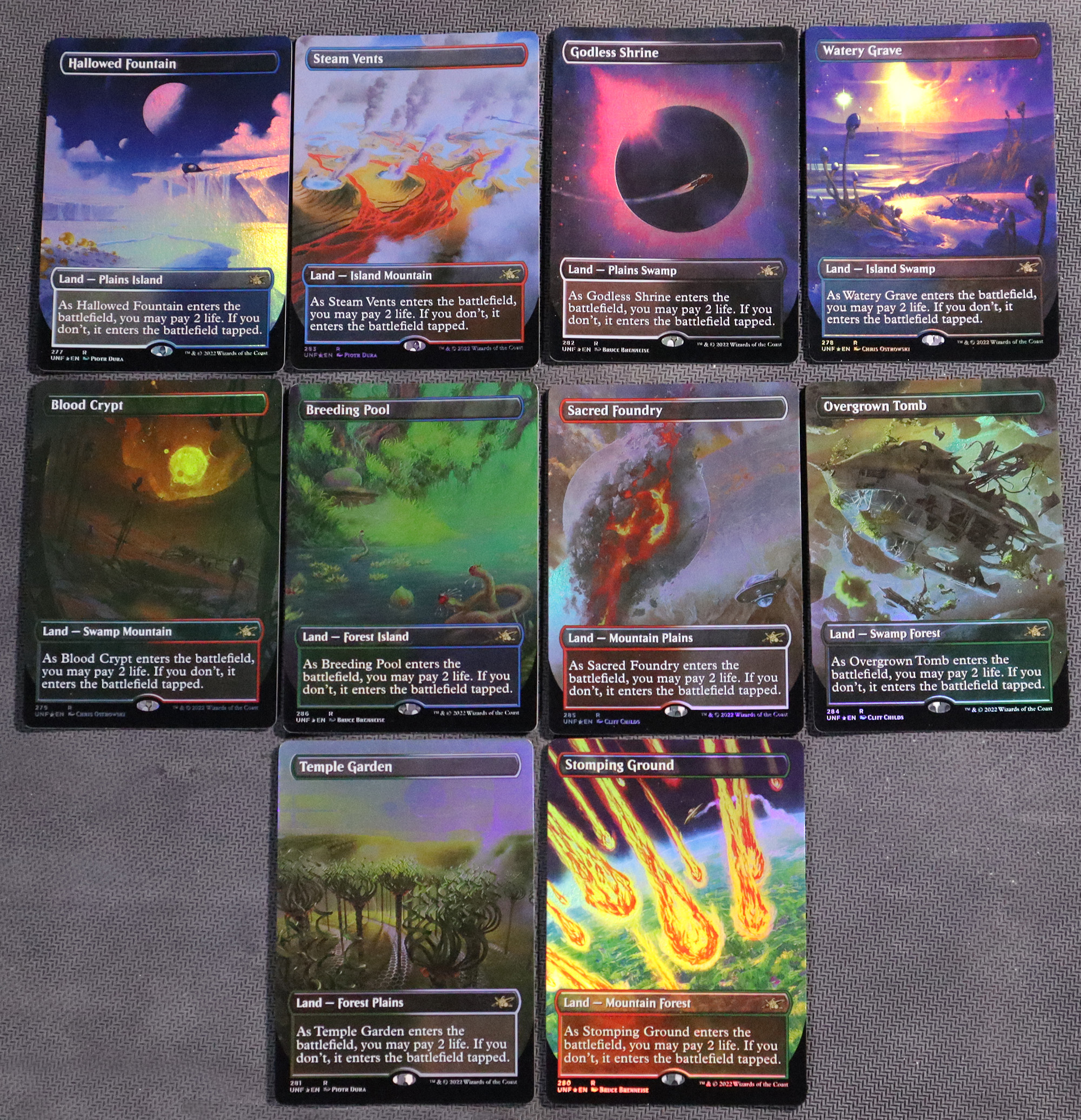 10 pieces per set Unfinity shock lands foil bundle – Usea Magic Proxy