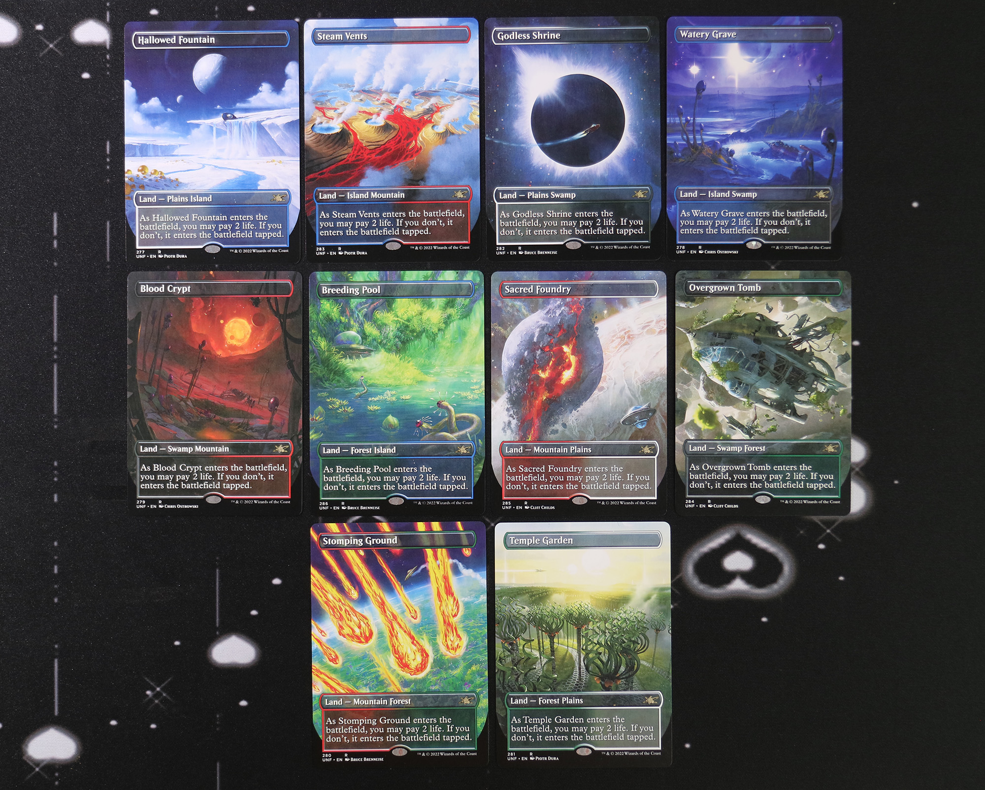 10 pieces per set Unfinity shock lands holo bundle – Usea Magic Proxy